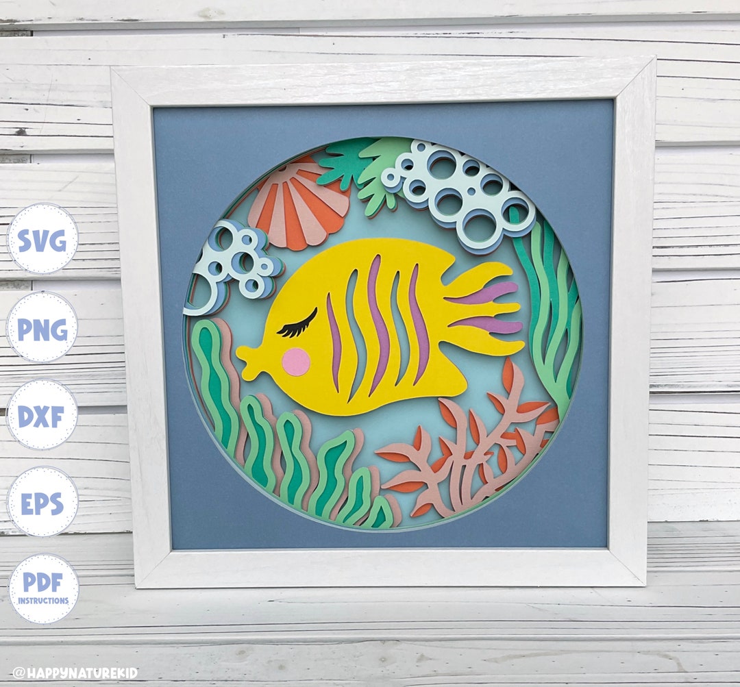 Fish Shadow Box Svg, Fish Svg, Shadow Box Svg, 3d Svg, Cricut Svg ...