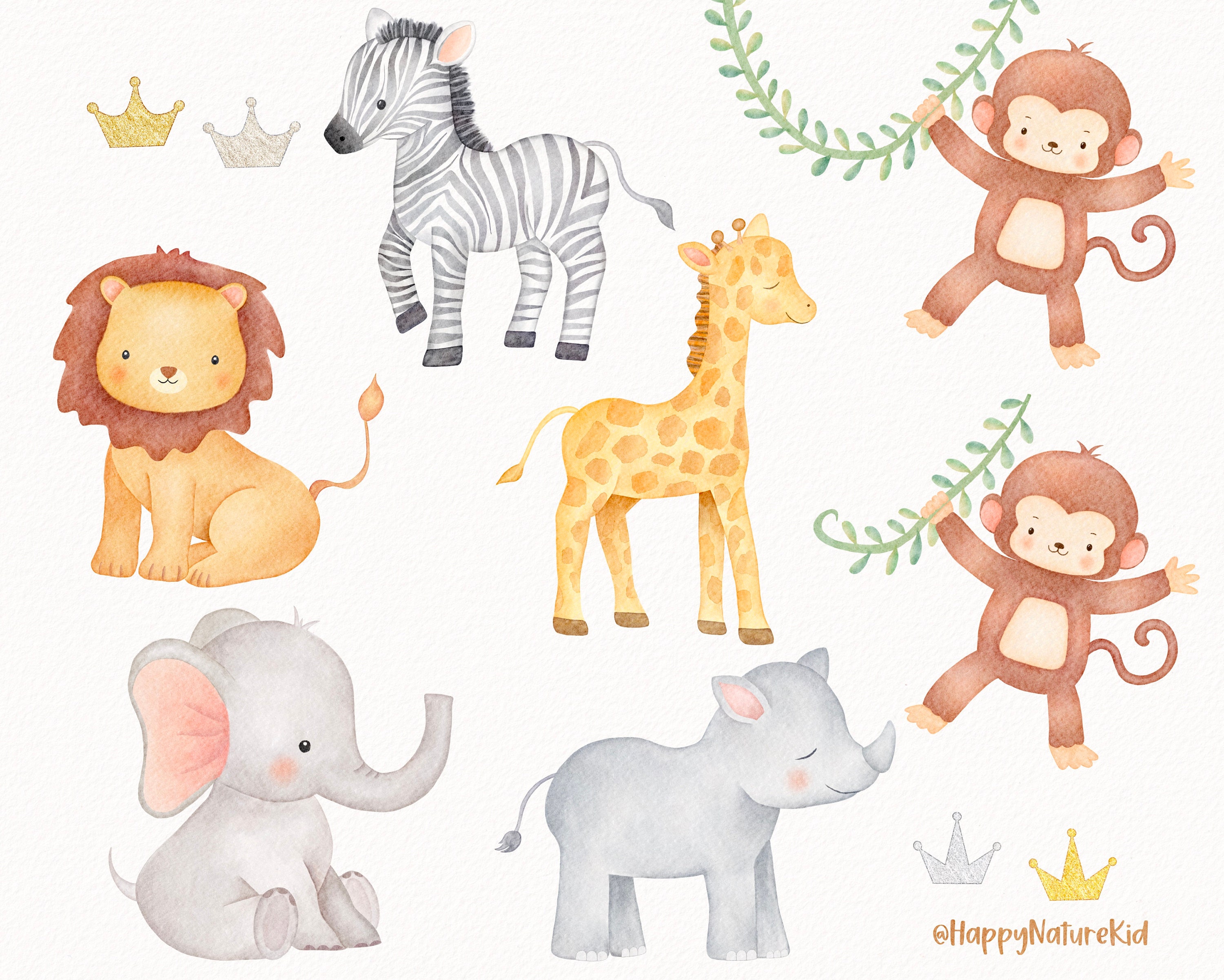 Safari Clipart Safari Nursery Decor Safari Baby Shower - Etsy
