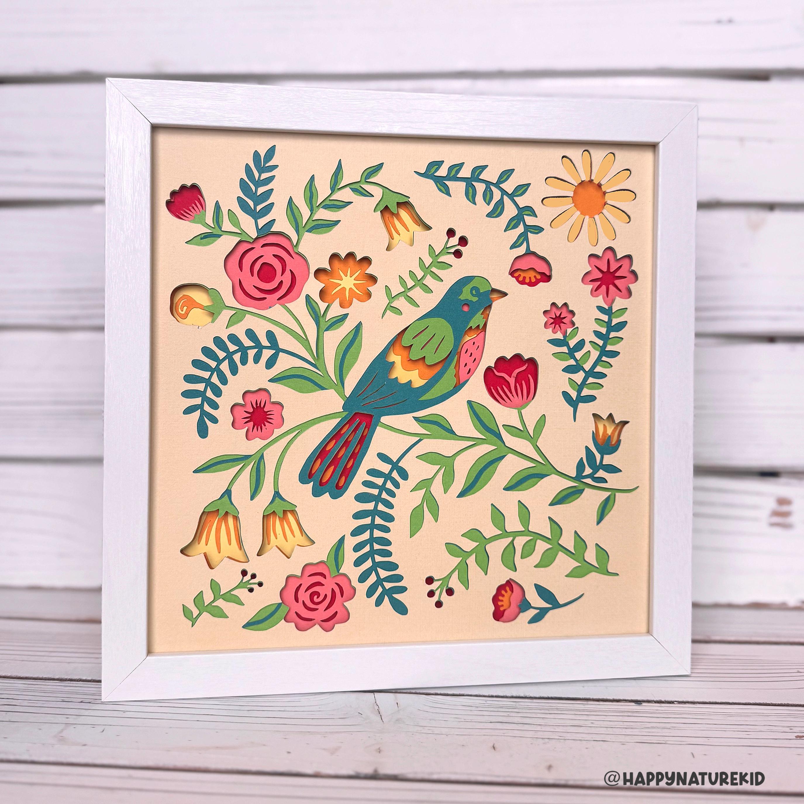 Boho Bird Shadow Box Svg, Spring Shadow Box Svg, Svg Files for Cricut ...