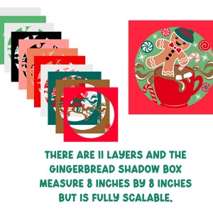 Gingerbread Shadow Box Svg, Shadow Box Svg, Christmas Shadow Box Svg ...