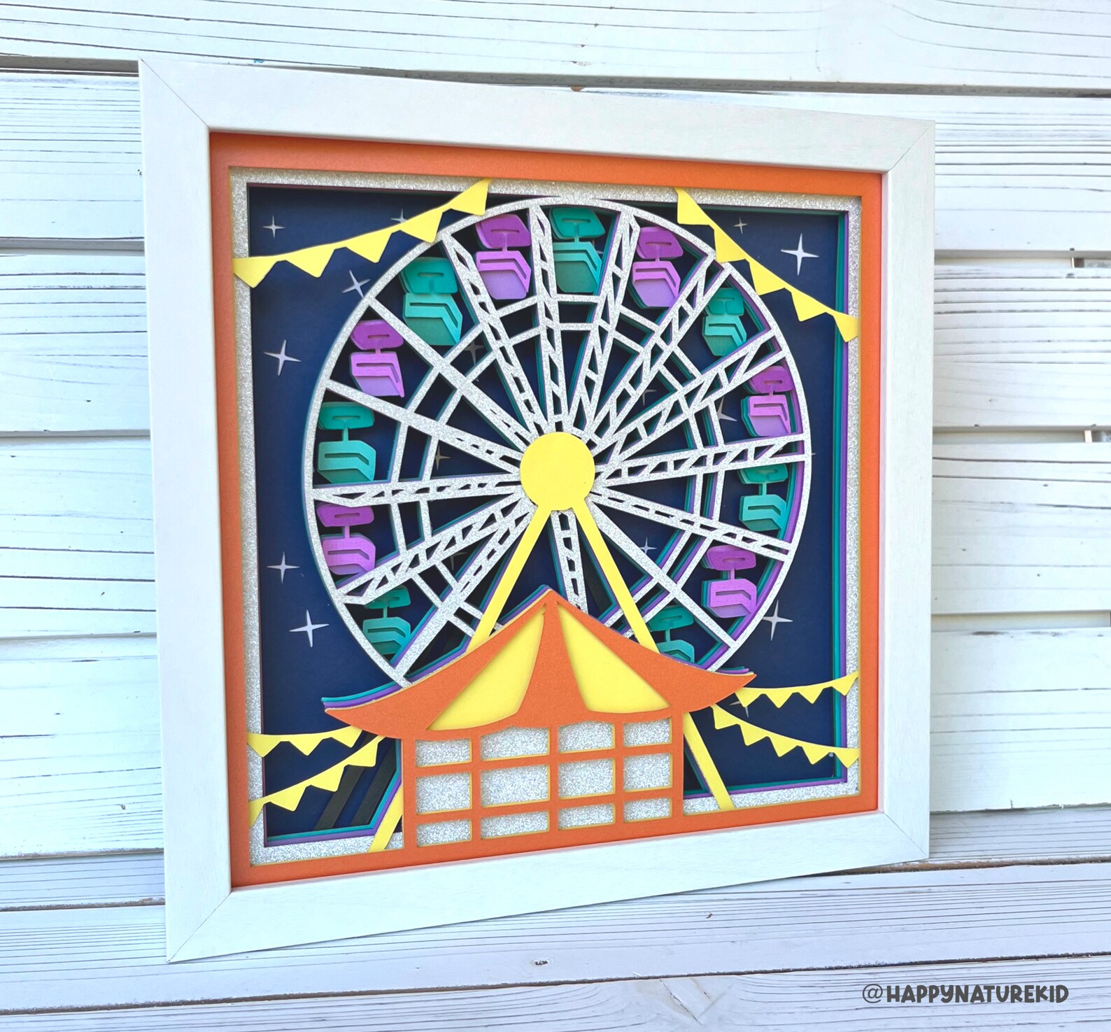 3d Fair Ferris Wheel Shadow Box Svg, 3d Fair Svg, Ferris Wheel Svg, 3d ...