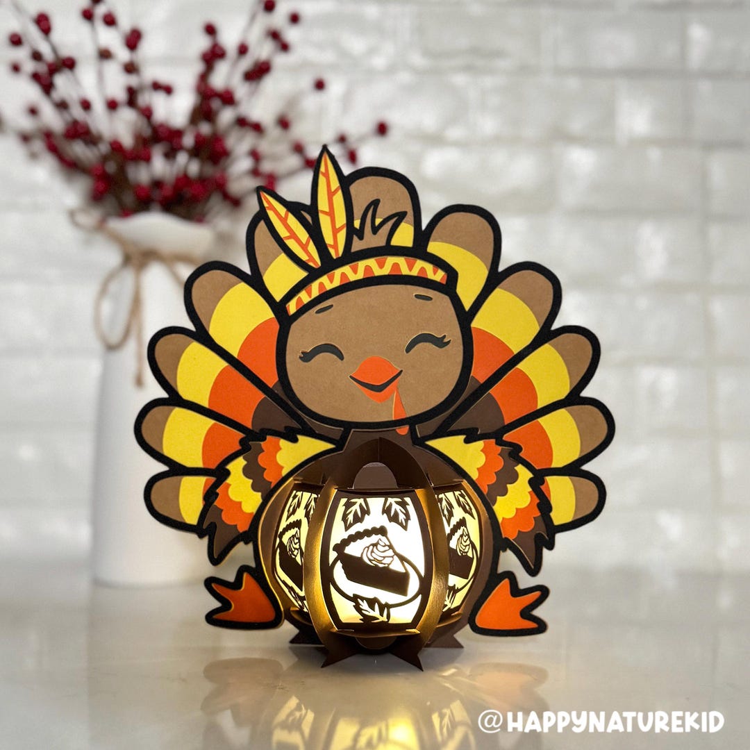 Turkey Lantern Svg, Turkey Shadow Box Svg, Thanksgiving Shadow Box Svg ...
