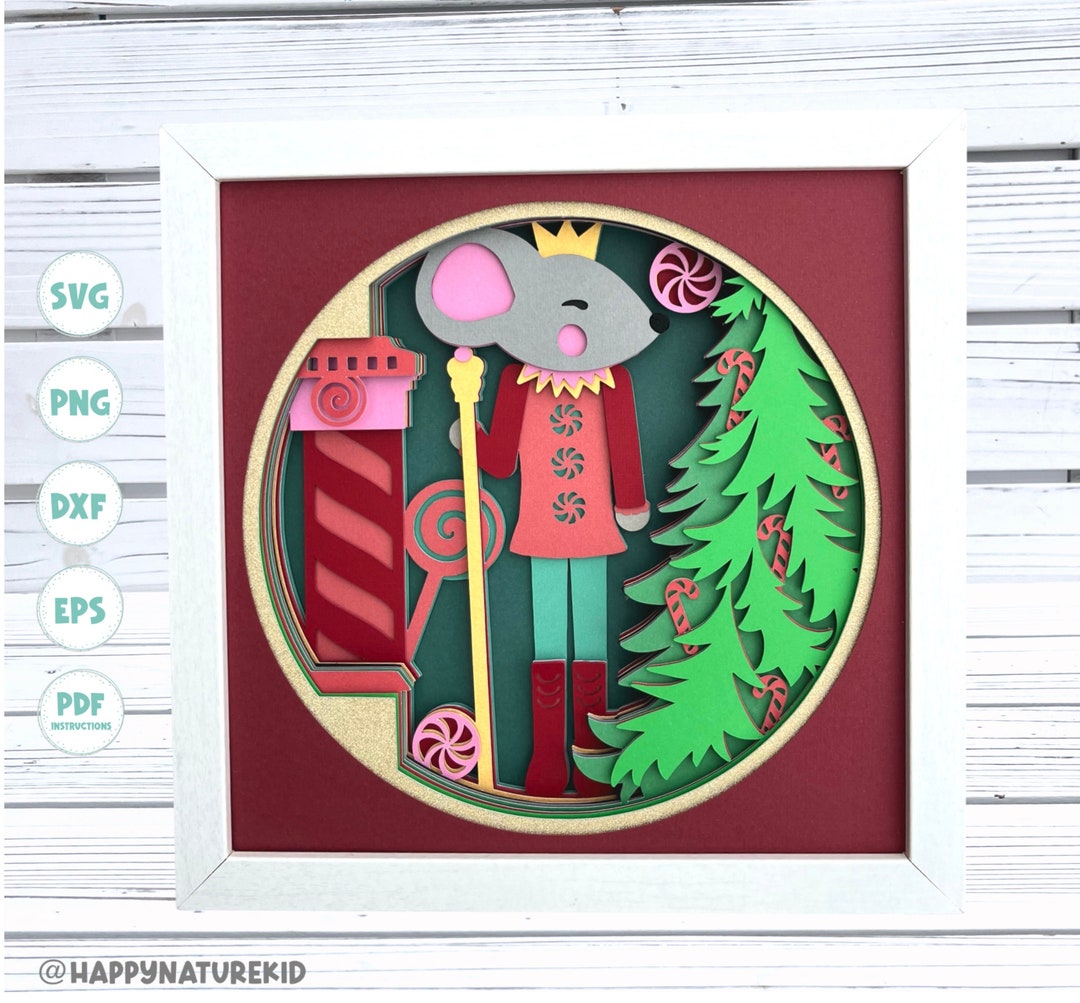 3d Nutcracker Mouse Svg, Christmas Shadow Box Svg, Shadow Box Svg ...