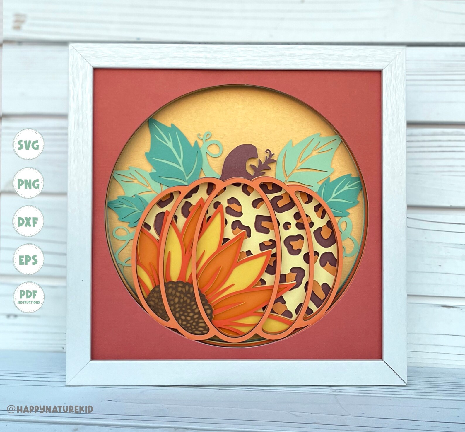 Pumpkin Shadow Box Svg, Pumpkin Flower Shadow Box Svg, 3d Pumpkin Svg ...