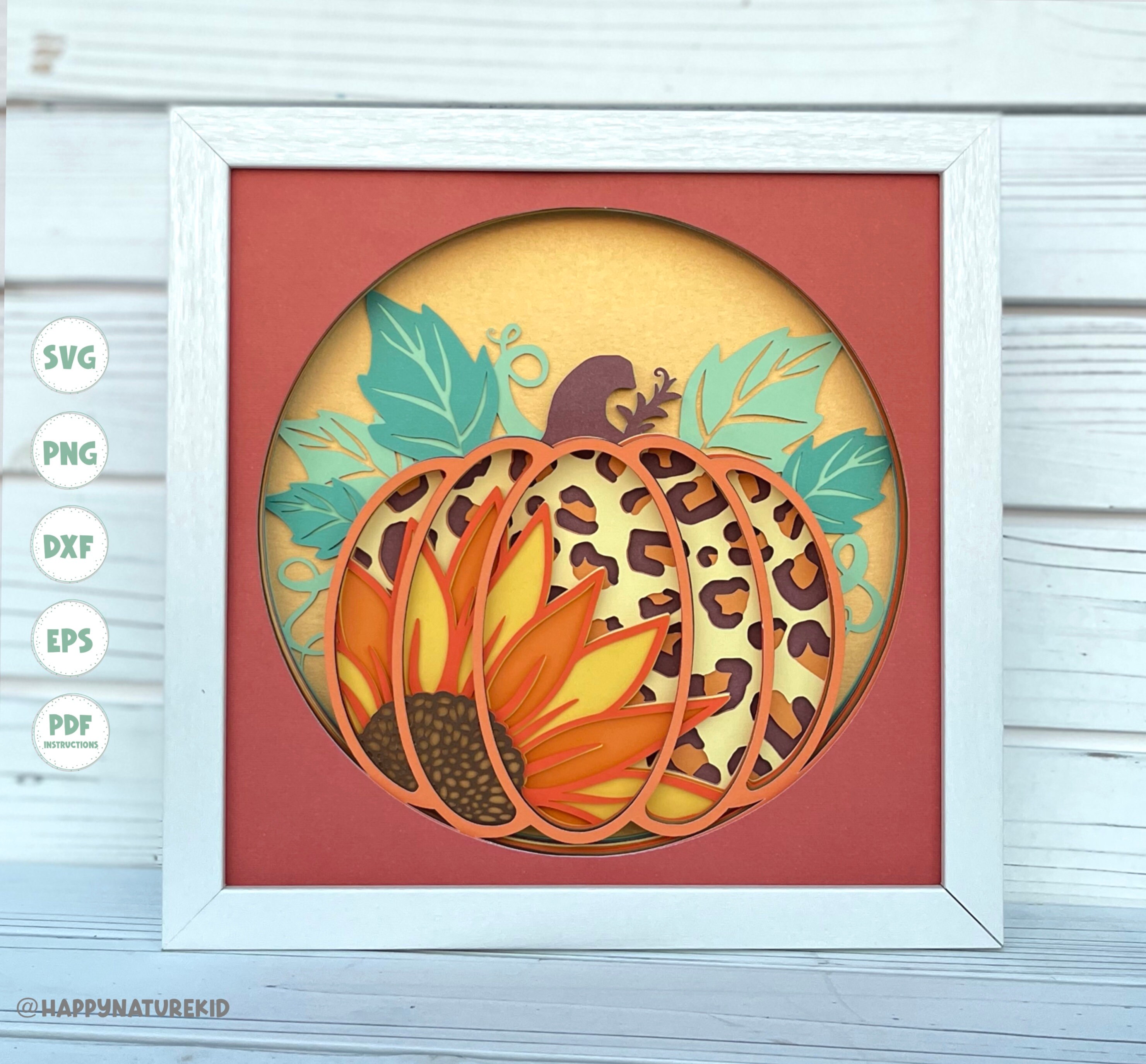 Pumpkin Shadow Box Svg Pumpkin Flower Shadow Box Svg 3d - Etsy
