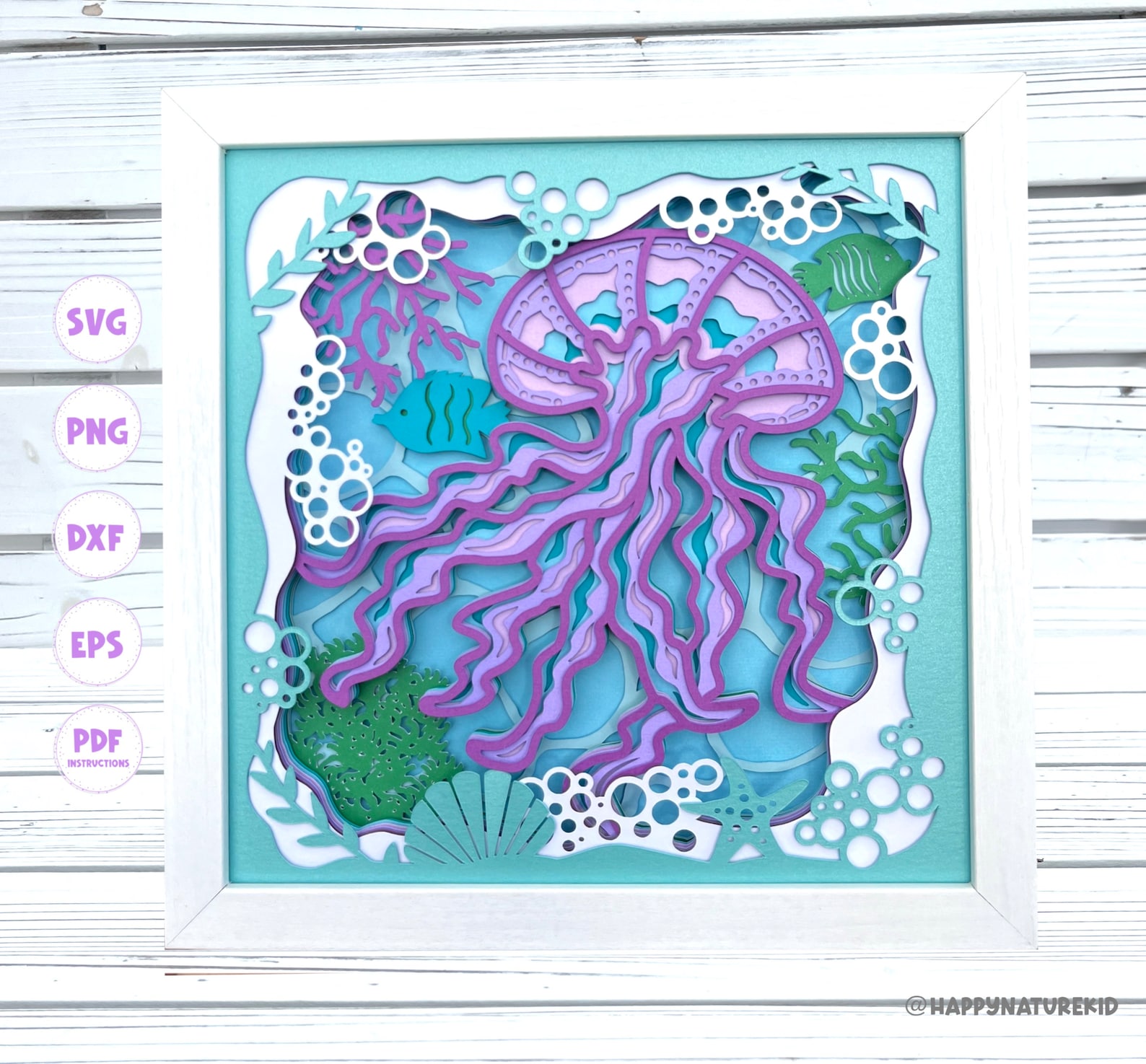 3d Jellyfish Shadow Box Svg, 3d Jellyfish Svg, 3d Shadow Box Svg, 3d ...