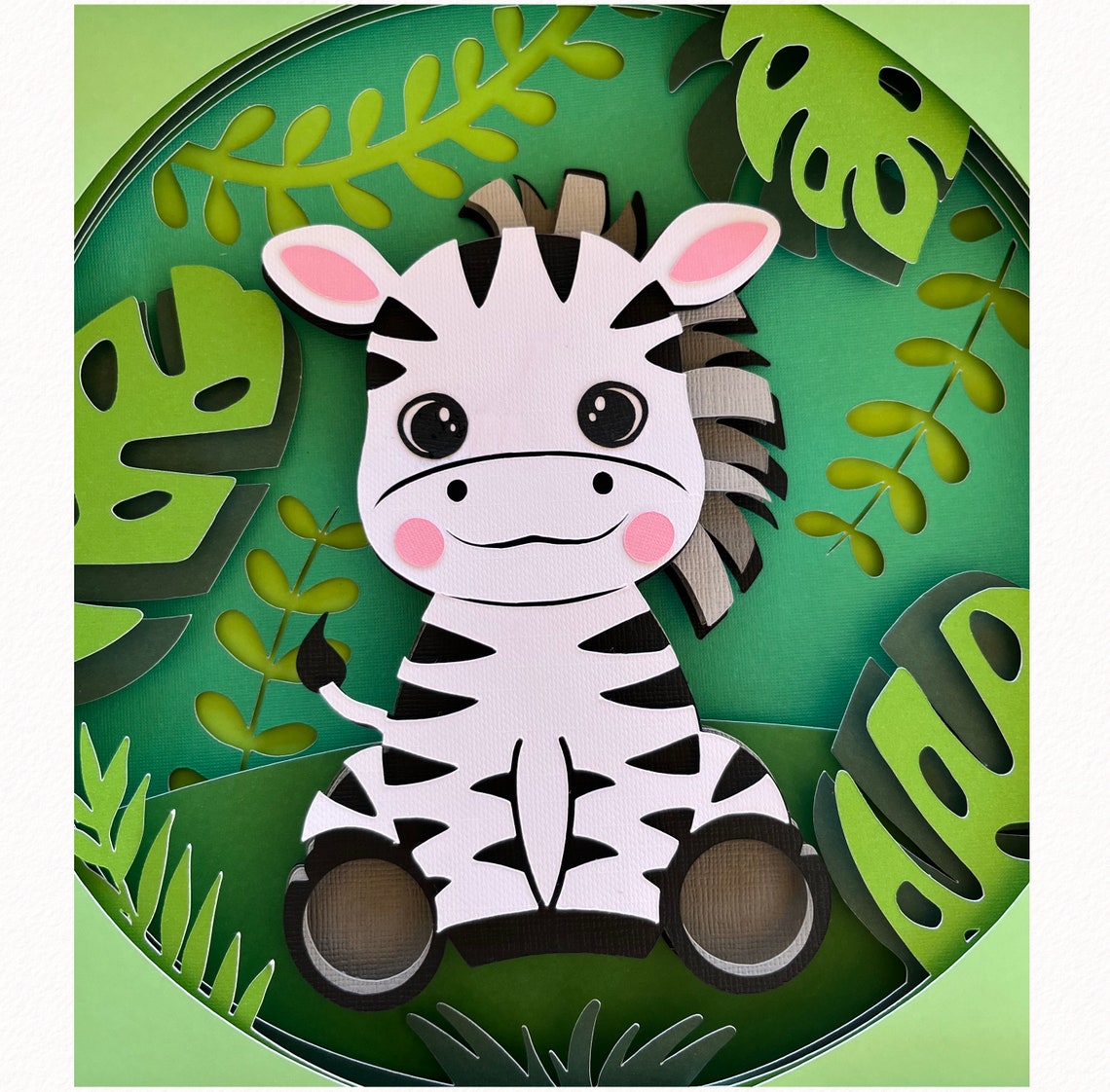 Zebra Jungle Shadow Box SVG Shadow Box SVG Zebra SVG 3d - Etsy