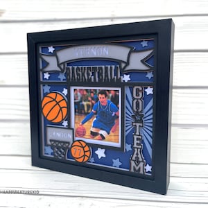 3d Personalized Basketball Shadow Box Svg, 3d Shadow Box Svg, Svg Files ...