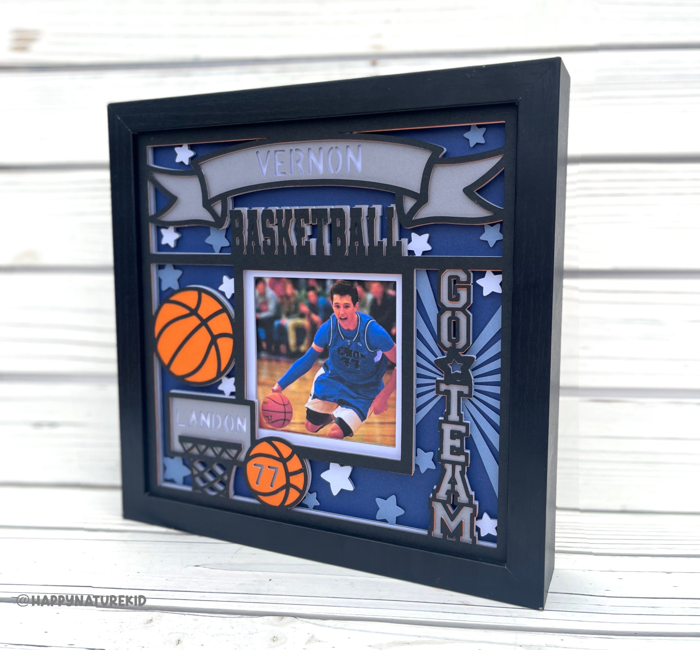 3d Personalized Basketball Shadow Box Svg, 3d Shadow Box Svg, Svg Files ...