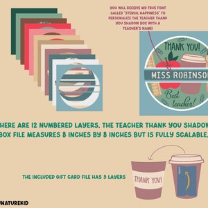 Teacher Thank You Shadow Box Svg, Teacher Appreciation Gift, Teacher ...