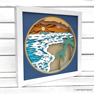 3d Beach Shadow Box Svg 3d Beach Svg 3d Layered Svg Files for Cricut ...