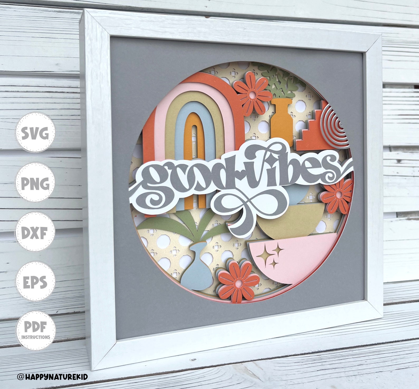 Good Vibes Shadow Box Svg Shadow Box Svg Good Vibes Svg - Etsy
