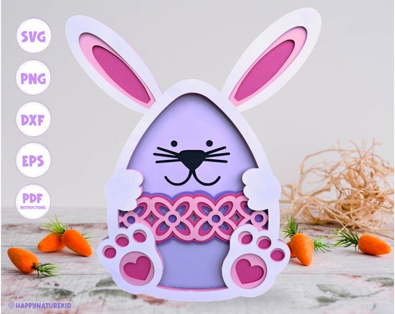 3d Bunny Egg Svg Bunny Svg Rabbit Svg Easter Rabbit Svg - Etsy