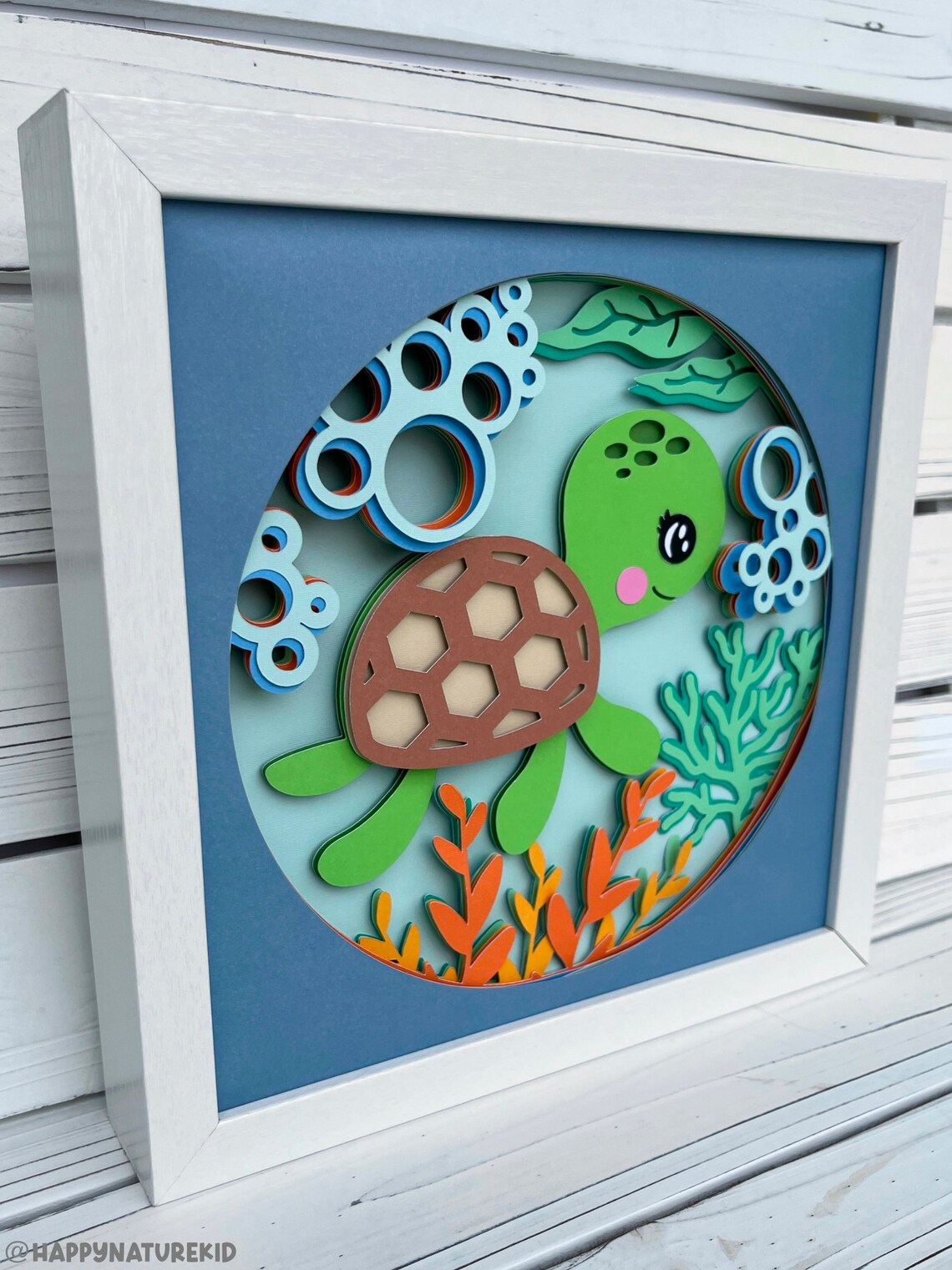 Turtle Shadow Box Svg Shadow Box Svg Ocean Svg 3d Svg - Etsy