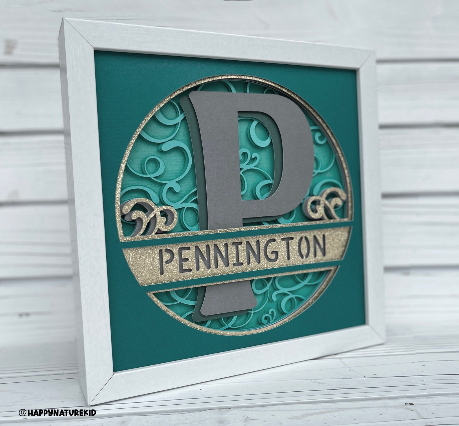 Letter Monogram Shadow Box Svg Personalized Monogram Shadow - Etsy