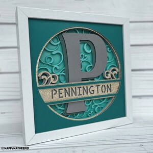 Letter Monogram Shadow Box Svg, Personalized Monogram Shadow Box Svg ...