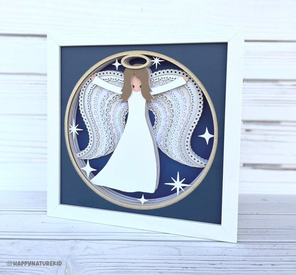 Angel Shadow Box Svg, Angel Shadow Box, Angel Svg, 3d Angel Svg, 3d Svg ...