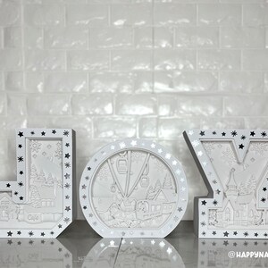 Winter Village Shadow Box Svg Bundle, JOY Shadow Box Bundle, Cricut ...