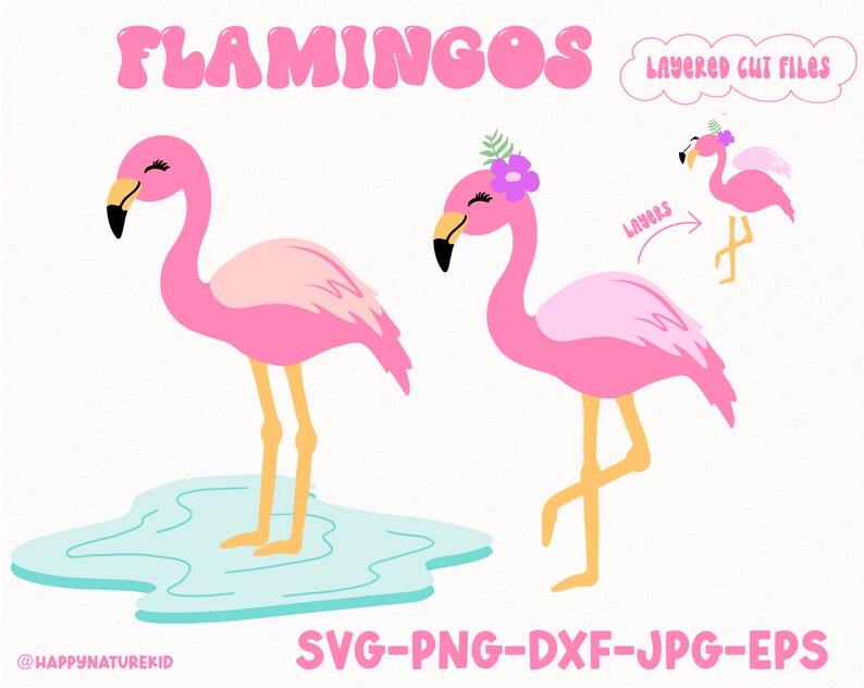 Flamingo Svg Tropical Bird Svg Cricut Svg Layered Svg - Etsy