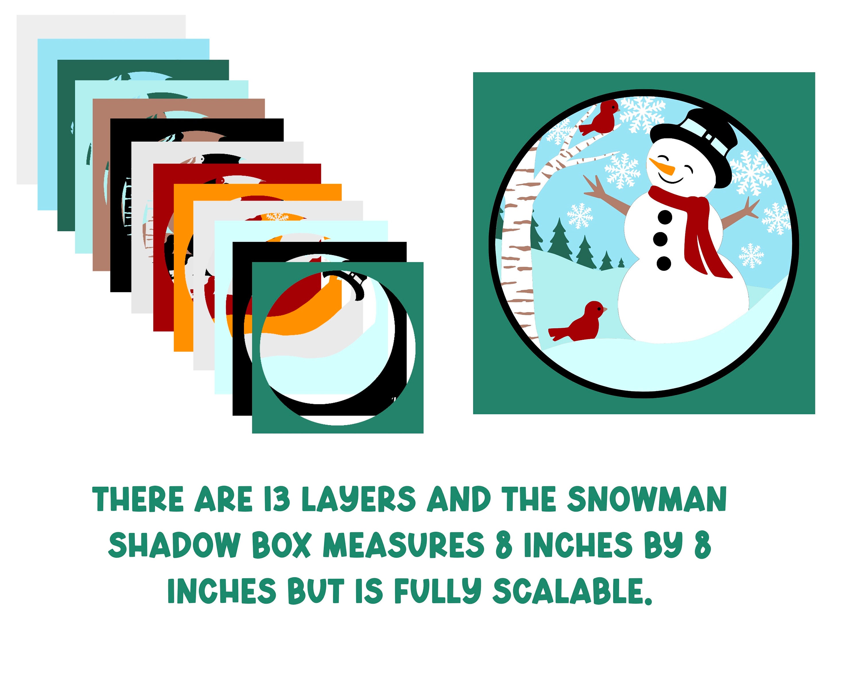 Snowman Shadow Box Svg Shadow Box Svg Christmas Shadow Box - Etsy Canada