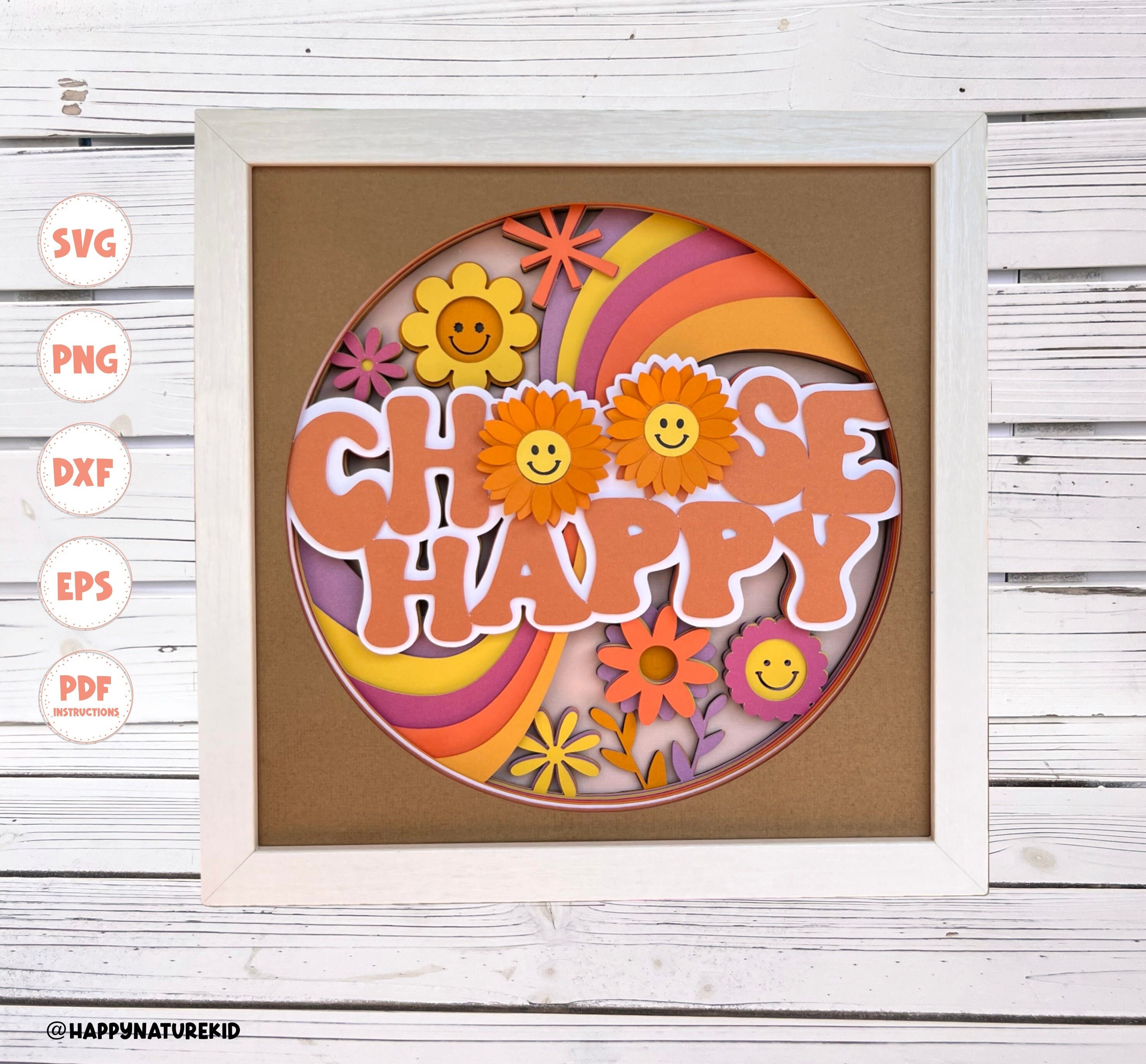 Choose Happy Shadow Box Svg Shadow Box Svg Choose Happy Svg - Etsy UK