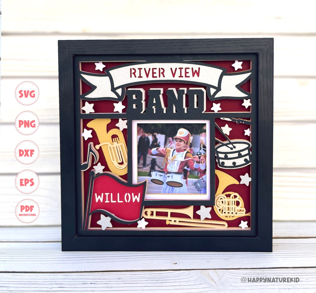 Band Shadow Box Svg Shadow Box Svg Layered Svg 3d Svg Shadow Box Band ...