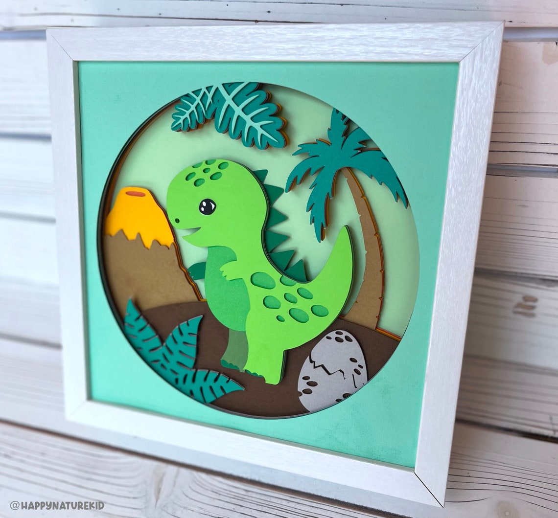 Dinosaur Shadow Box Svg T-rex Shadow Box Svg T-rex Svg - Etsy