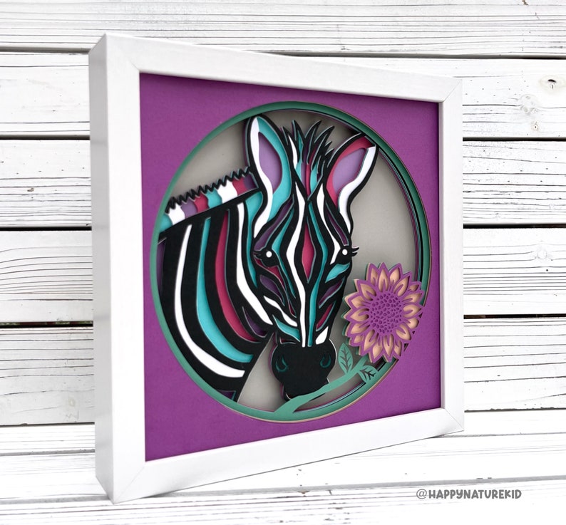 3d Zebra Shadow Box Svg 3d Layered Svg Card Stock Svg 3d Svg Svg Files ...