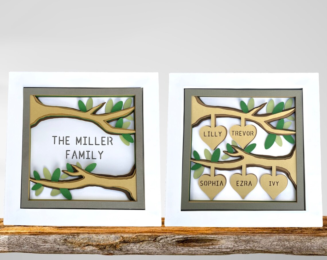 Family Tree SVG, PERSONALIZABLE Family Tree Shadow Box Svg, 3d Svg ...