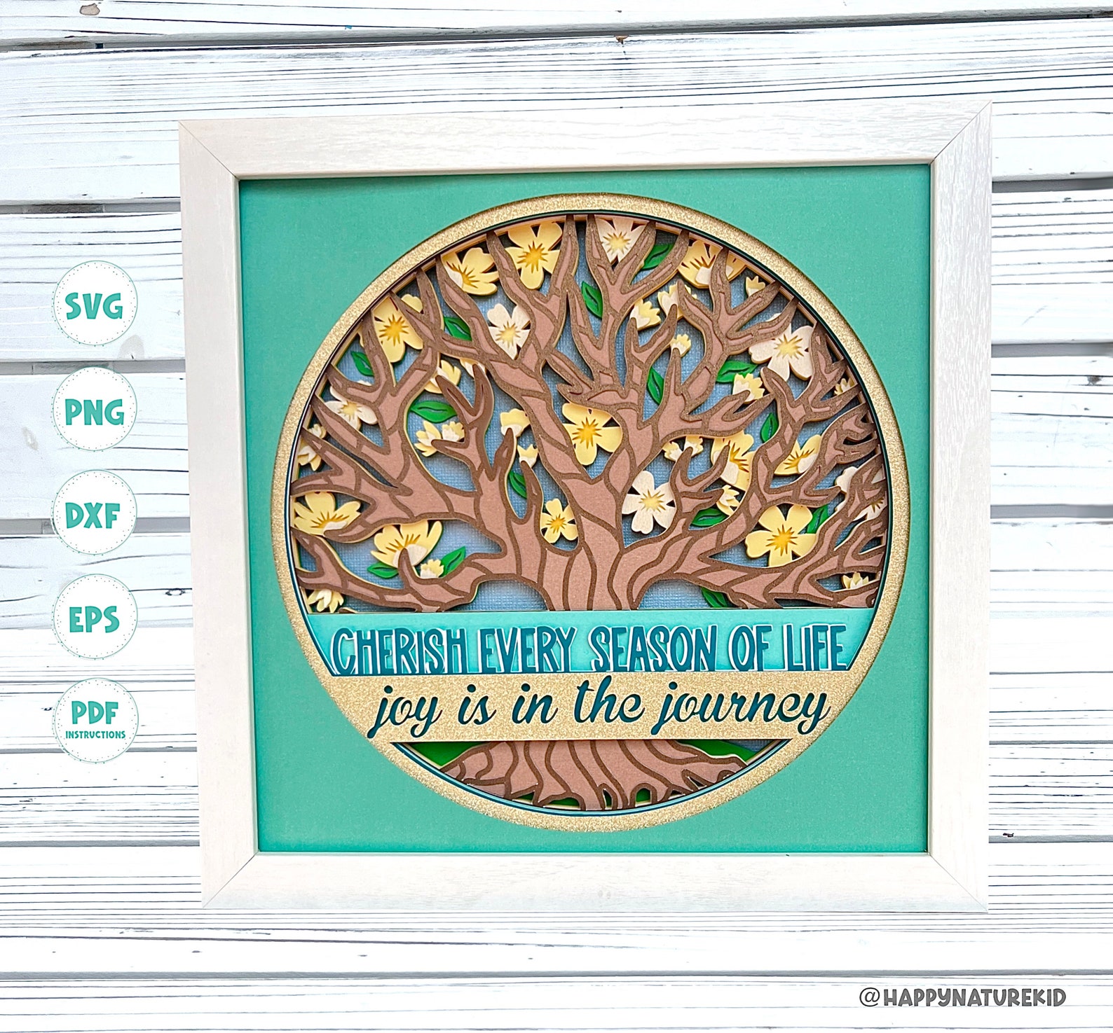 3d Spring Tree Shadow Box Svg, 3d Spring Tree Svg, 3d Shadow Box Svg ...