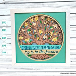 3d Spring Tree Shadow Box Svg, 3d Spring Tree Svg, 3d Shadow Box Svg ...