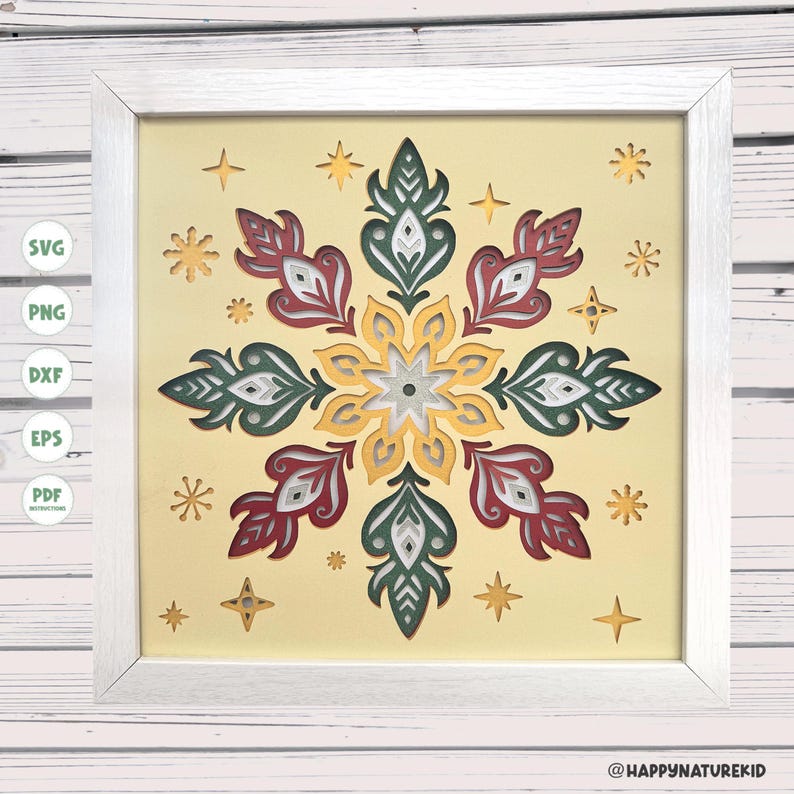 Christmas Snowflake Shadow Box Svg, Christmas Shadow Box Svg, Cricut ...