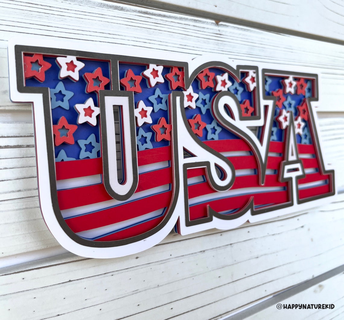 3d USA Svg USA Svg United States Svg Memorial Day Svg - Etsy