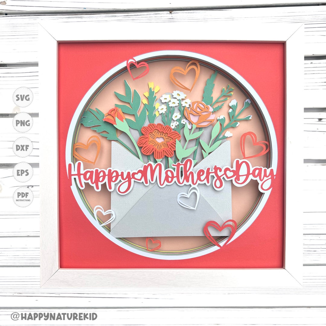 Mother’s Day Wildflowers Shadow Box Svg, Mother’s Day Shadow Box Svg ...