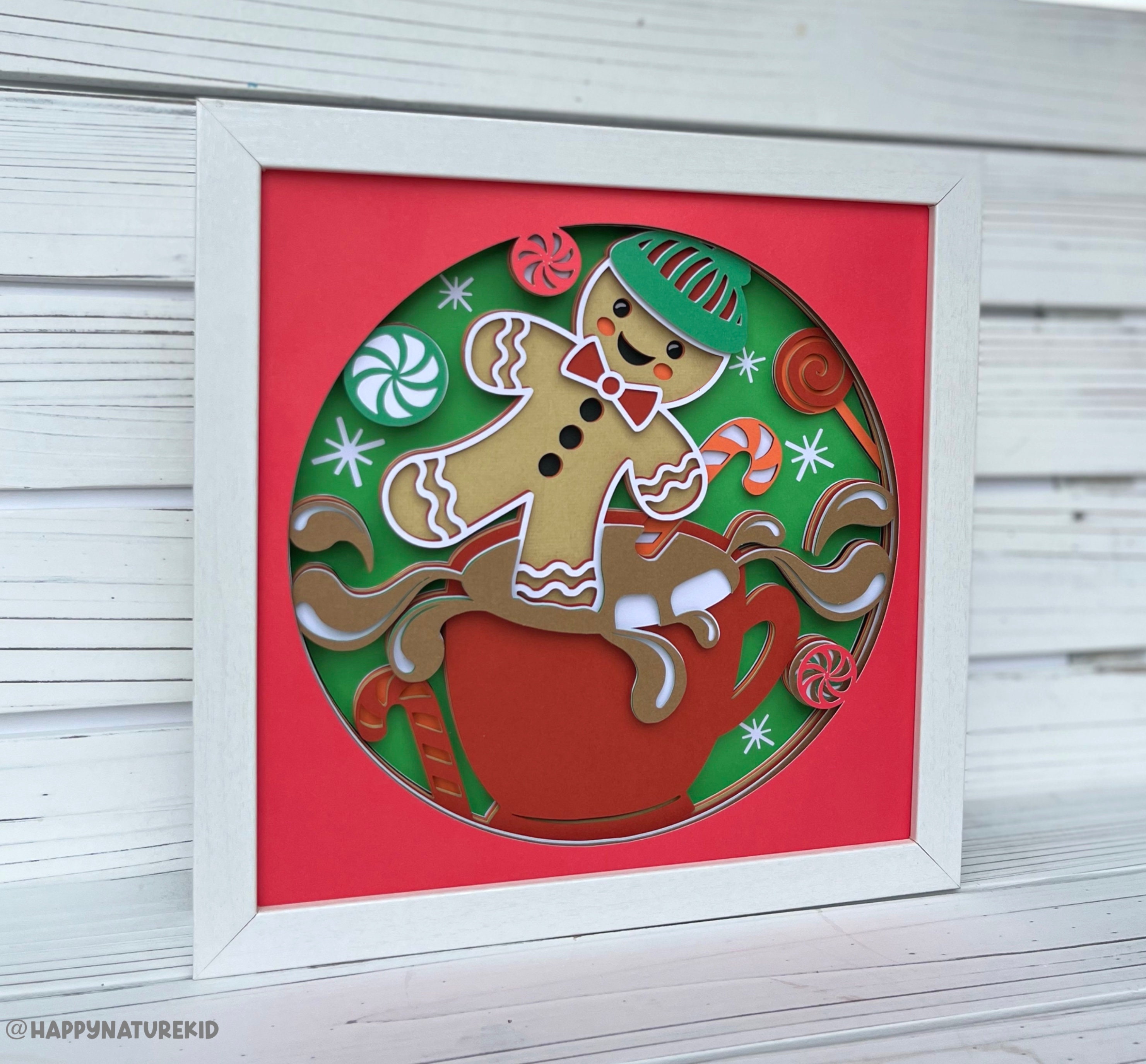 Gingerbread Shadow Box Svg, Shadow Box Svg, Christmas Shadow Box Svg ...