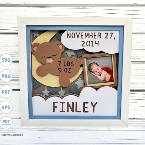 Baby Stats Shadow Box Svg Baby Stats Svg Baby Svg Shadow - Etsy