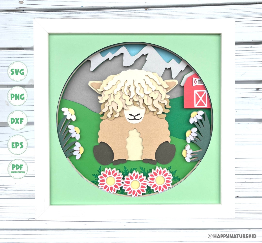 3d Sheep Shadow Box Svg 3d Sheep Svg 3d Layered Svg 3d Mandala Svg ...