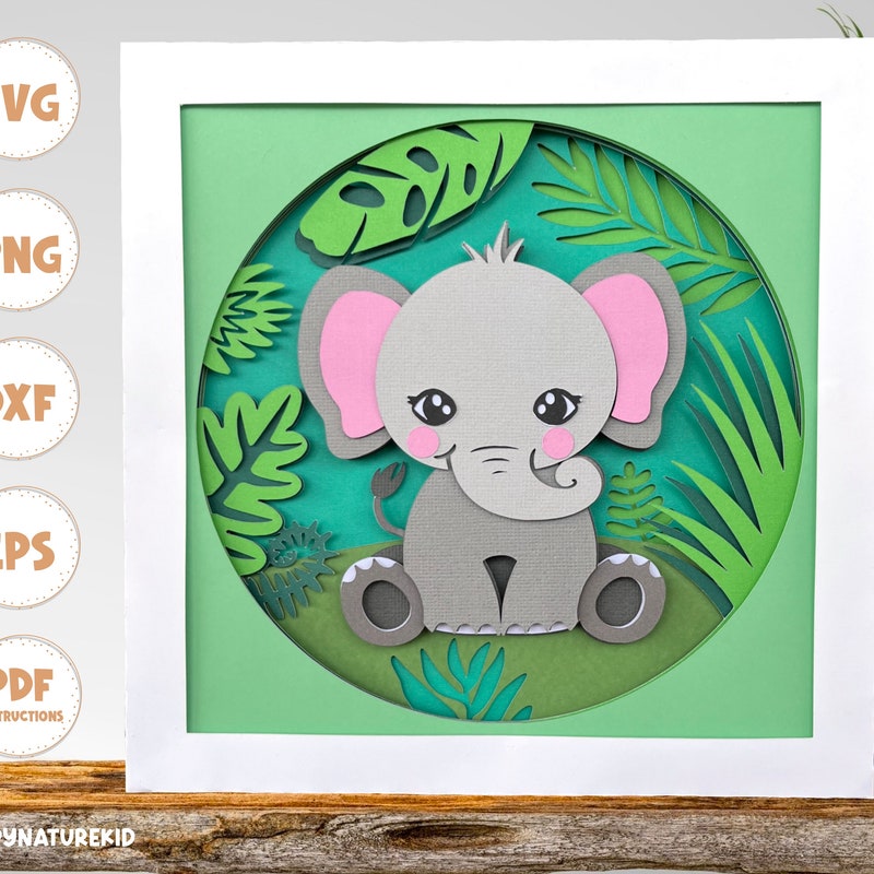 Layered Elephant Svg - Etsy