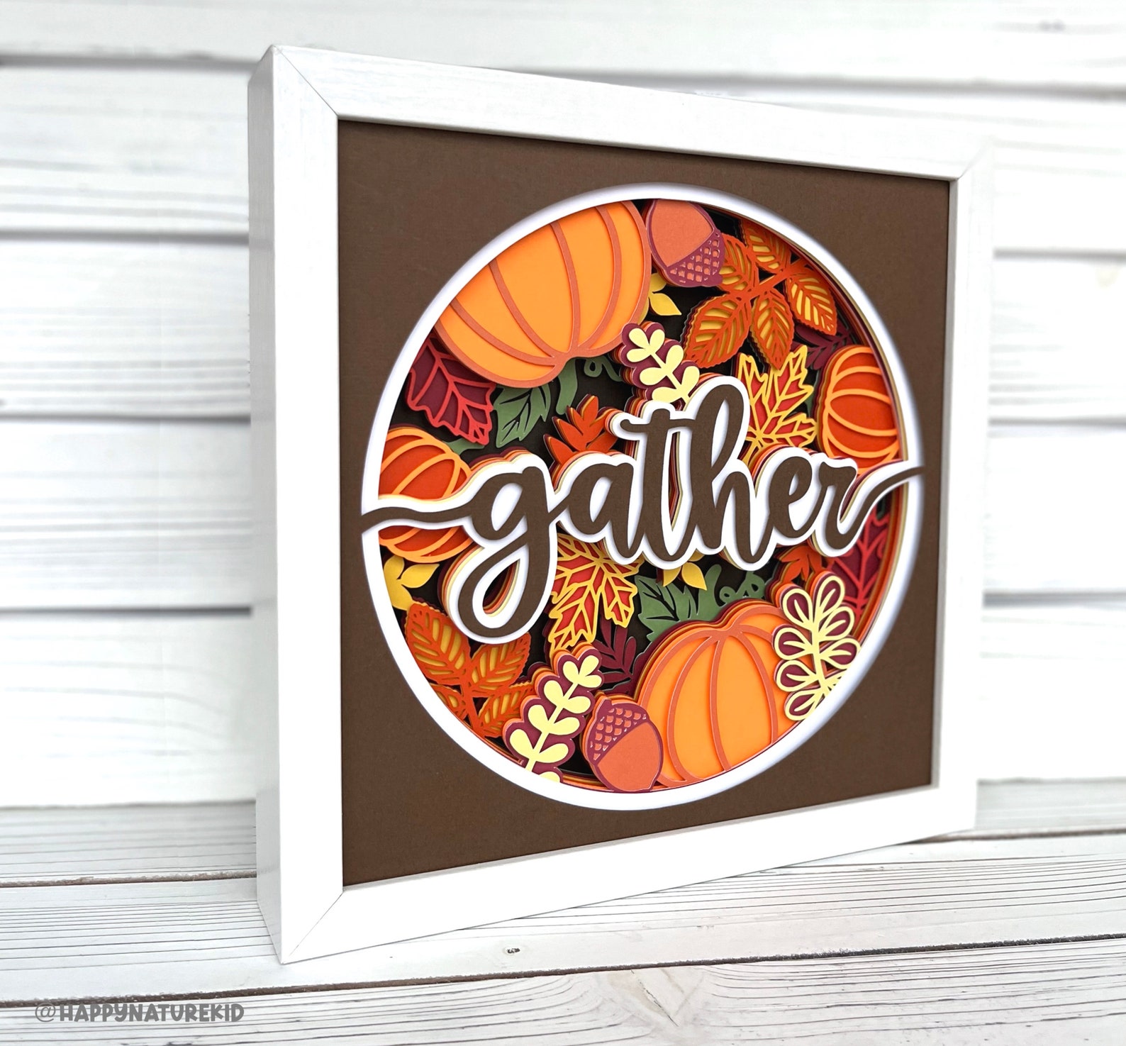 Gather Shadow Box Svg, Thanksgiving Shadow Box Svg, Fall Shadow Box, 3d ...