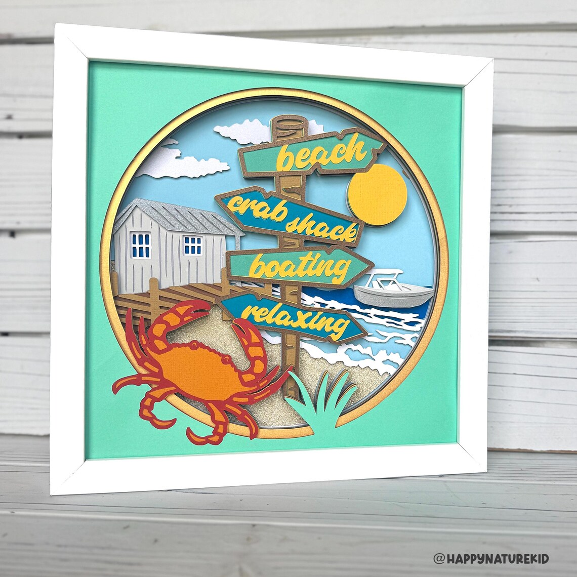 Relax Beach Scene Shadow Box Svg, Beach Sign Svg, Beach Shadow Box Svg ...