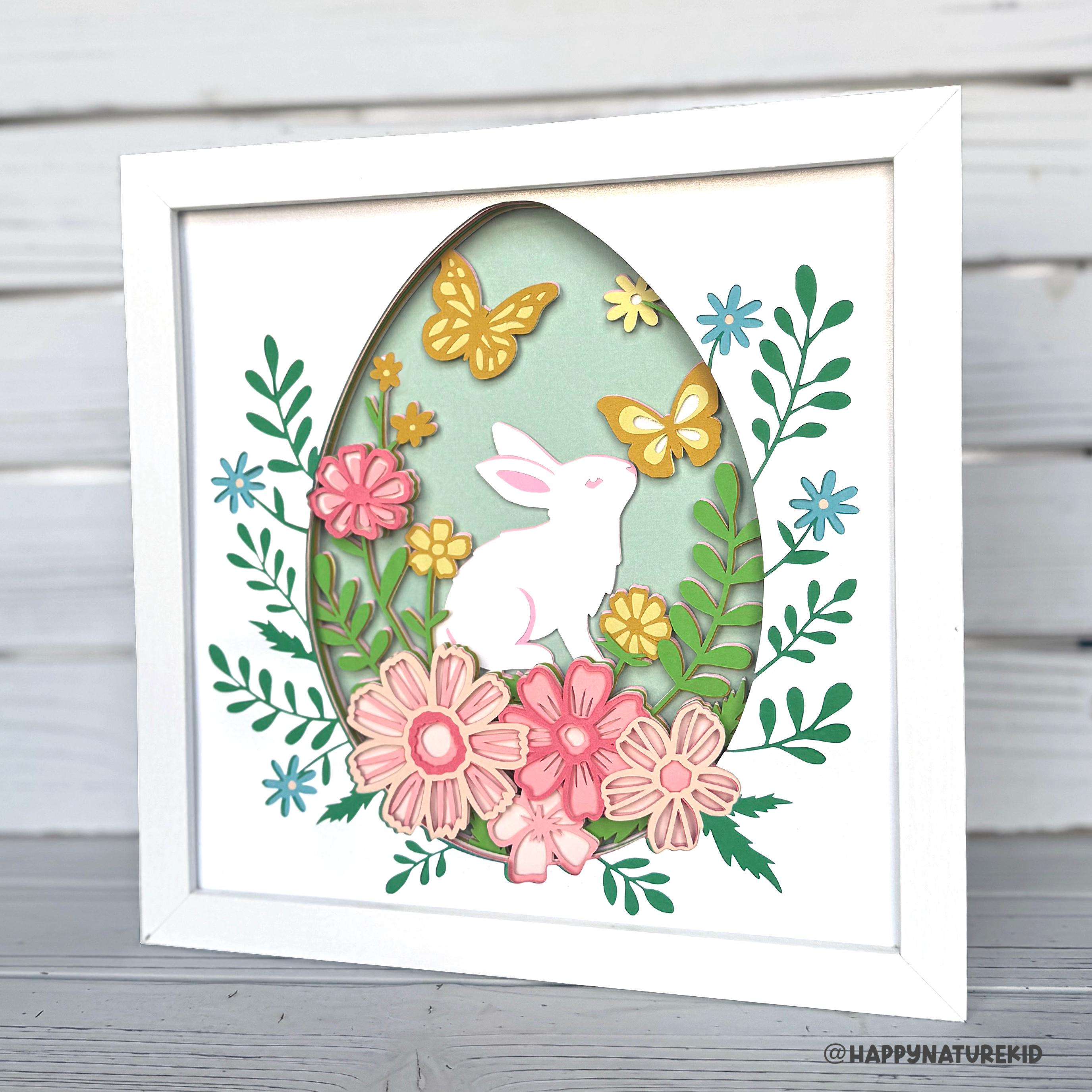 Easter Egg Scene Shadow Box Svg, Easter Bunny Shadow Box Svg, Easter ...