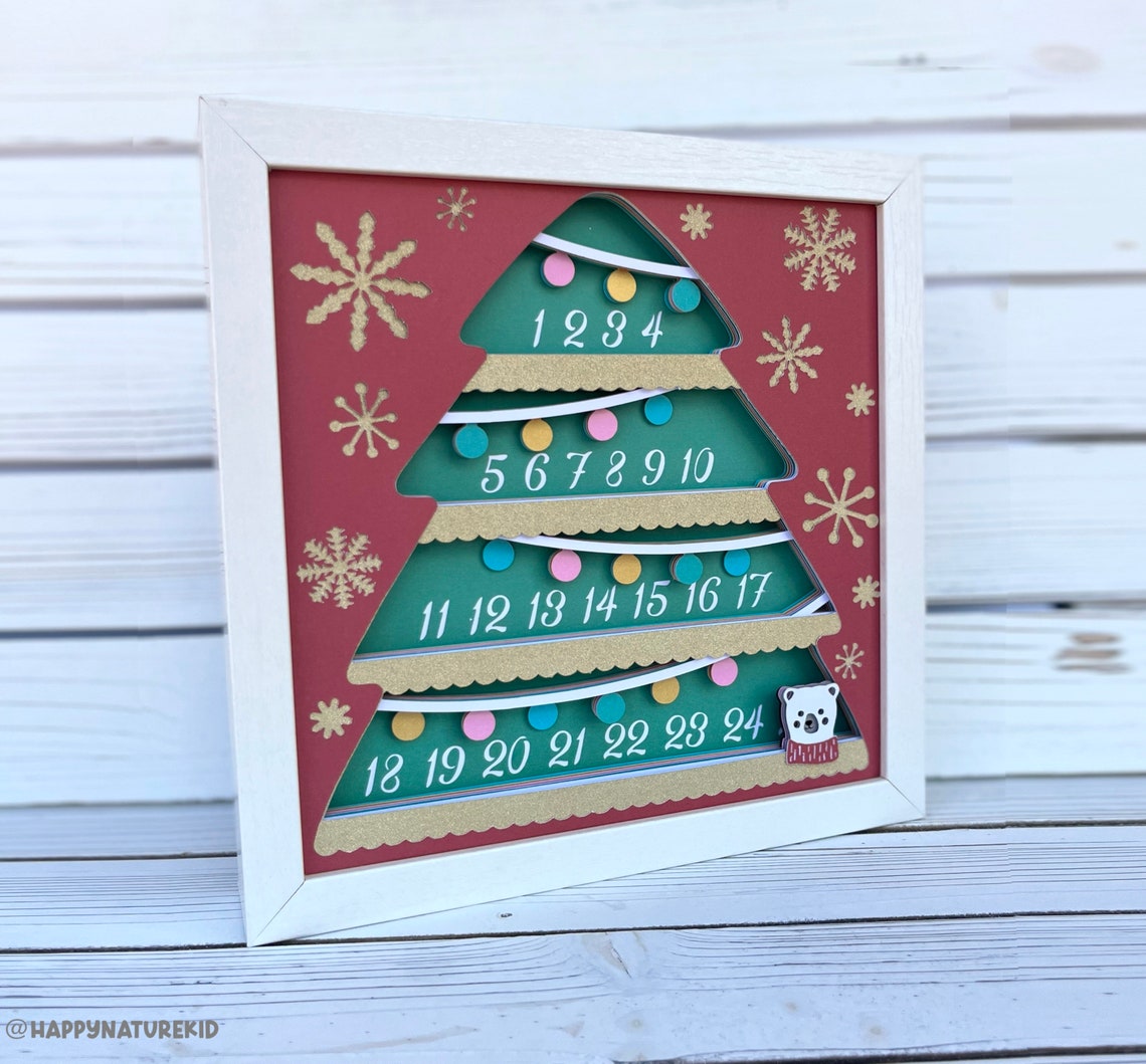 Advent Calendar Shadow Box Svg Shadow Box Svg Christmas - Etsy