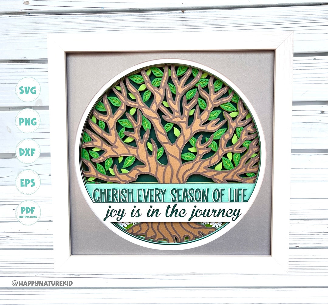 3d Summer Tree Shadow Box Svg, 3d Summer Svg, 3d Shadow Box Svg, 3d Svg ...