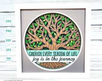 3d Spring Tree Shadow Box Svg, 3d Spring Tree Svg, 3d Shadow Box Svg ...