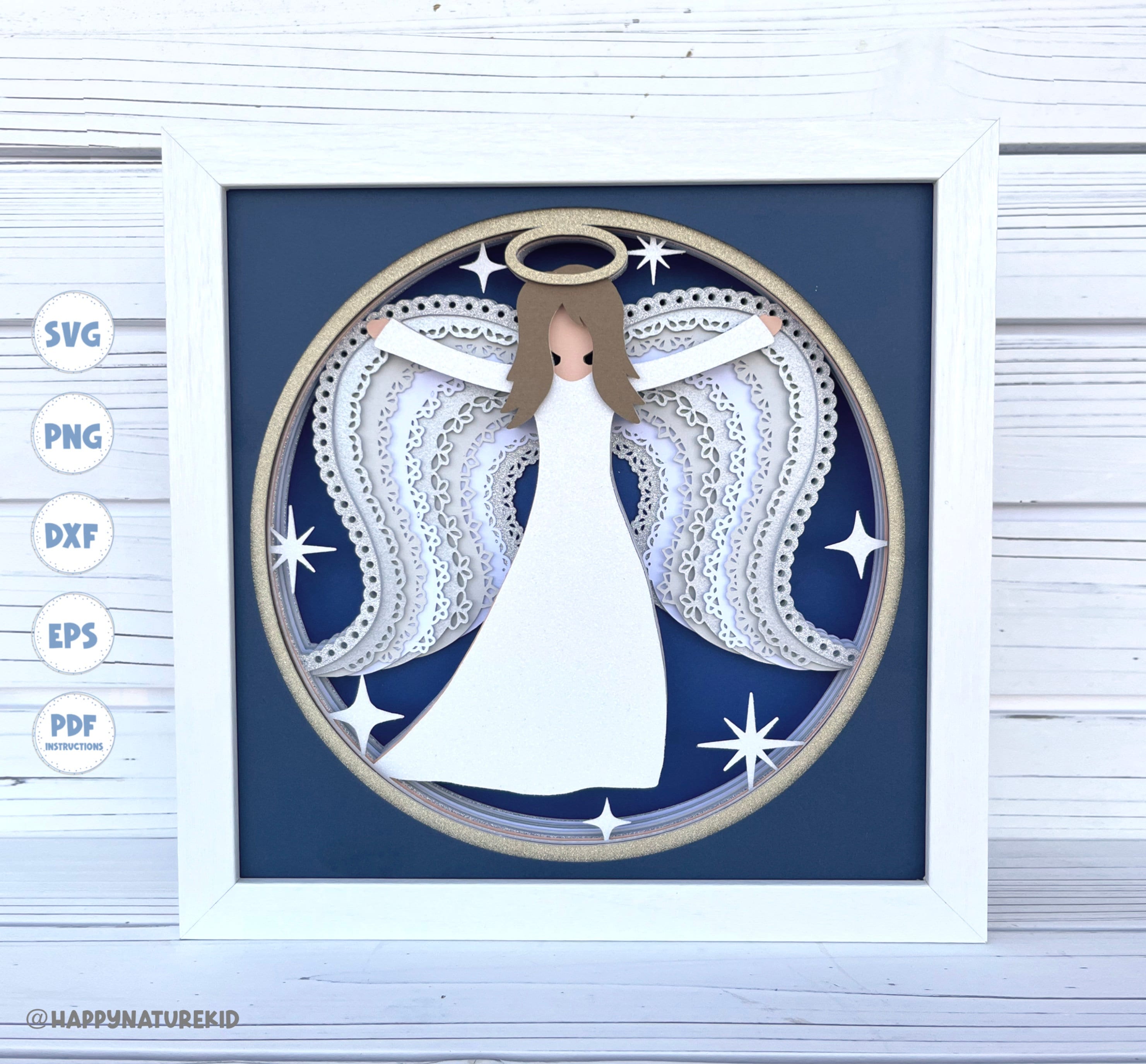 Angel Shadow Box Svg Angel Shadow Box Angel Svg 3d Angel - Etsy