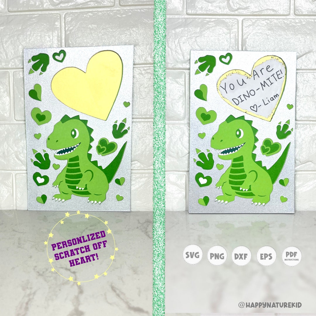 Dinosaur Valentine Card Svg, Class Cards, Valentine Class Cards ...