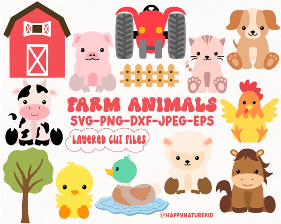 Animaux de ferme SVG Vache SVG Cochon svg Poulet svg chat - Etsy France