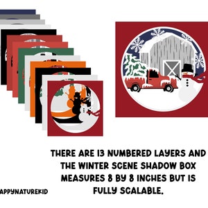 Winter Scene Shadow Box Svg, Shadow Box Svg, Christmas Shadow Box Svg ...