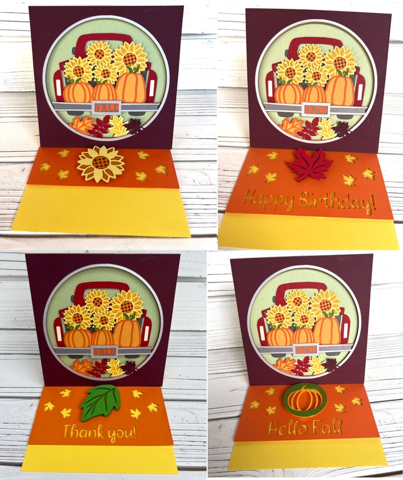 Easel Card Design Svg Bundle, Fall Easel Card Svg, Greeting Card Svg ...