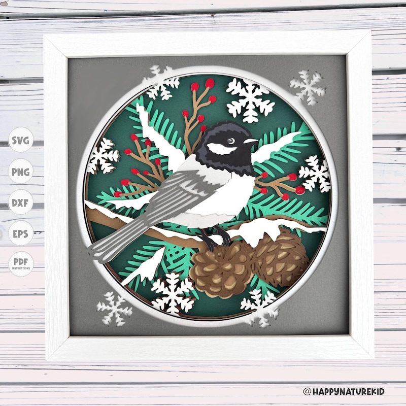Chickadee Winter Card - Etsy